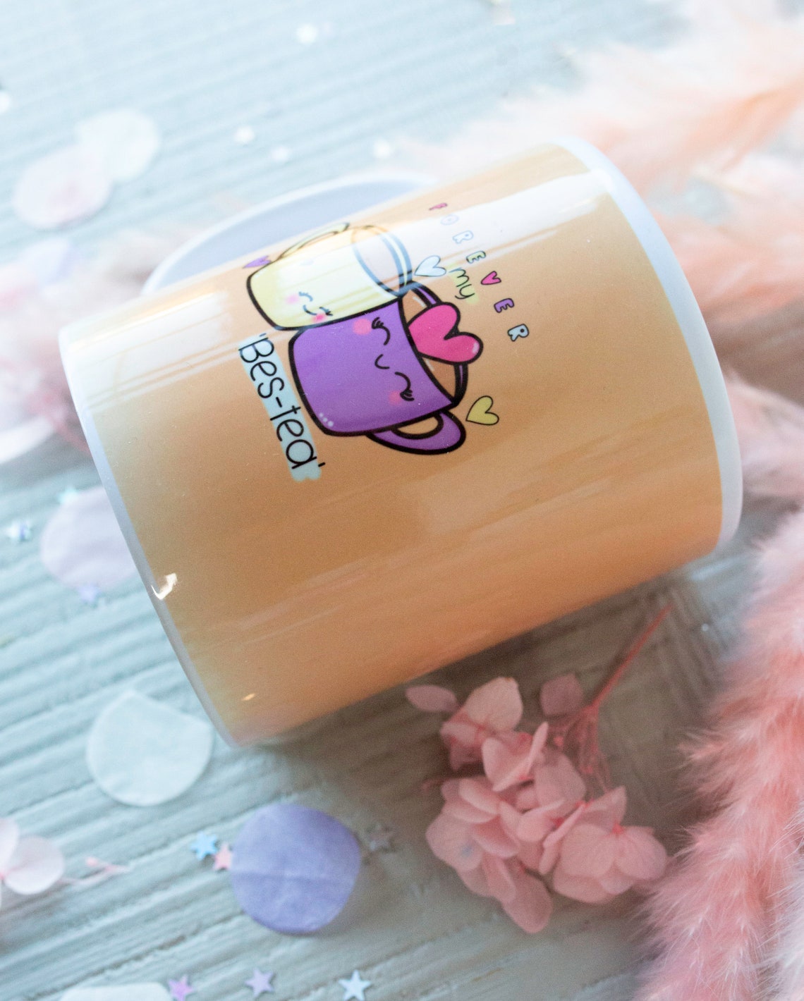 Hand Illustrated Mug Youre My Bes-tea Coffee Mug Best - Etsy