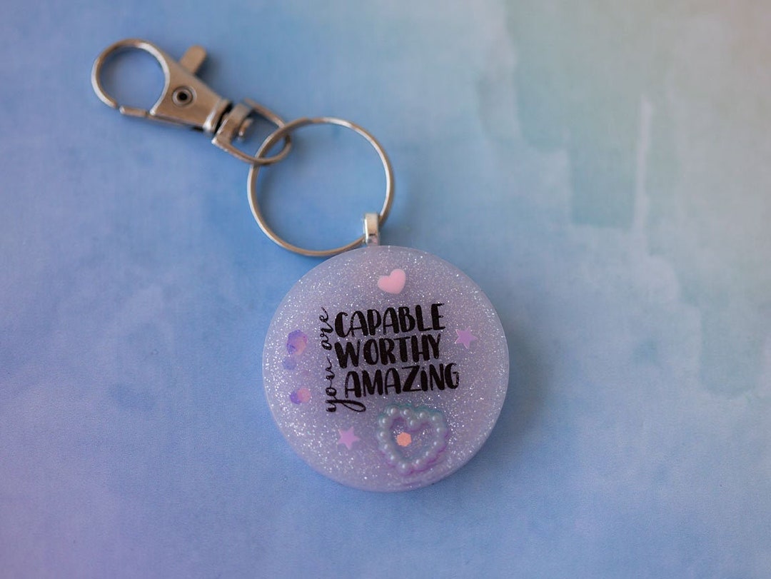 Positive Affirmation Keychains Quote Resin Key Fobs Resin - Etsy