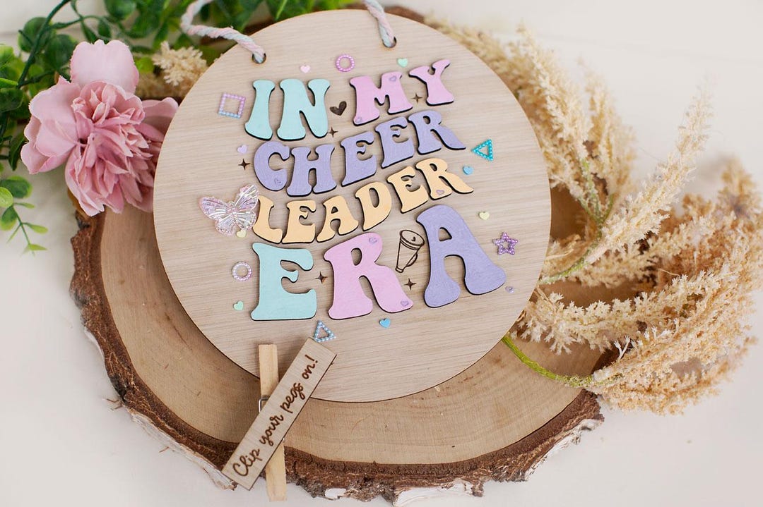 Cheer Pin Display: 3D Pastel Oak Wall Hanger - Etsy