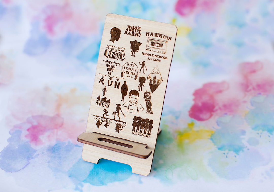 Stranger Things Wooden Phone Stand Engraved Phone Stand - Etsy