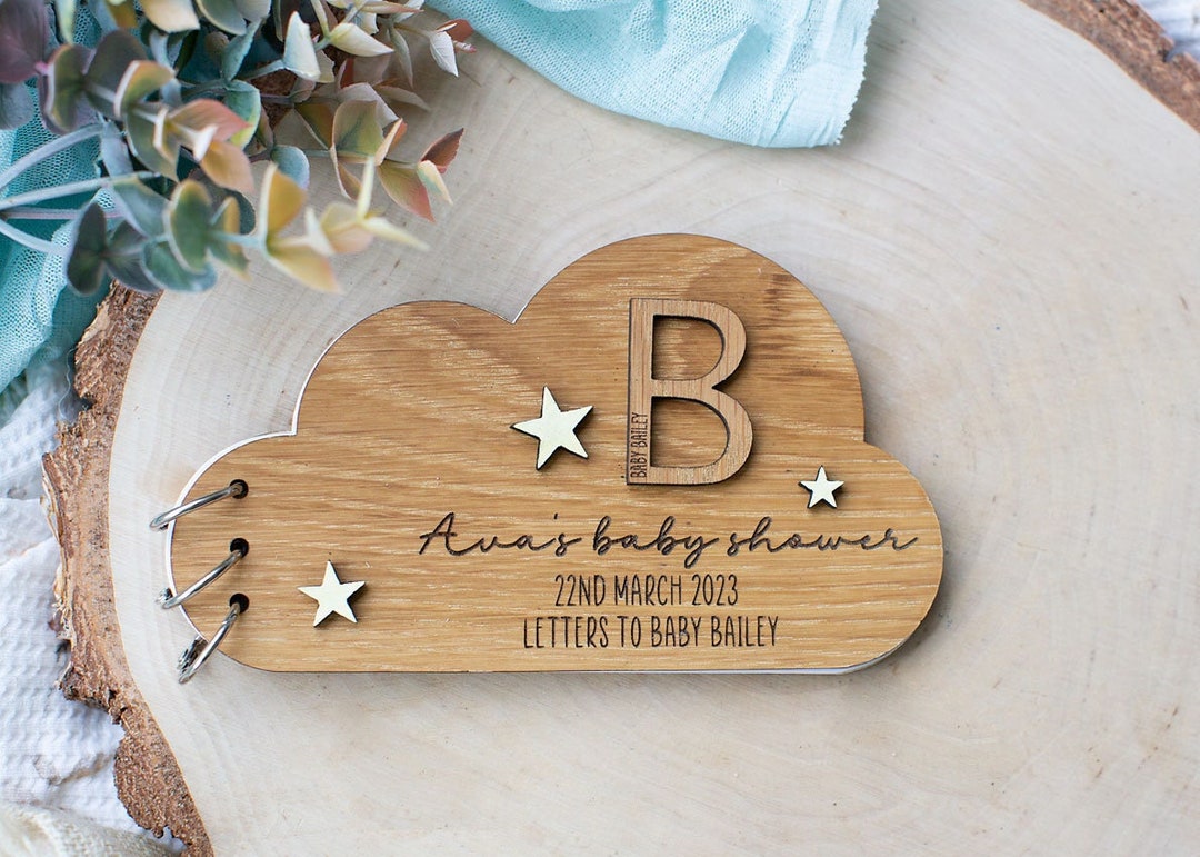Cloud Shaped Baby Shower Guest Book - Pregnancy Journal Baby Scan ...