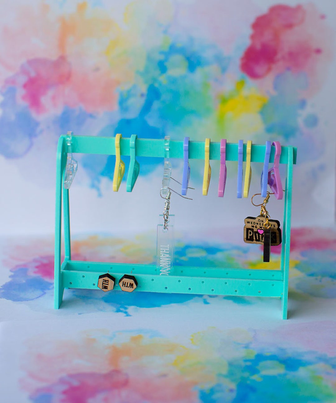 Earring Jewellery Mini Wardrobe Hanger Pastel Rainbow Holder - Etsy