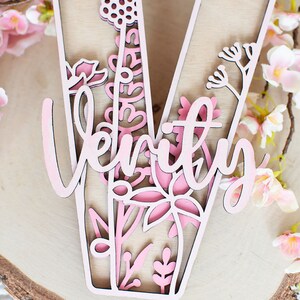 Floral Name Sign | Wooden Name Sign | Wildflower Letter Sign | Alphabet ...