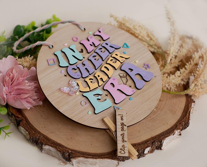 Cheer Pin Display: 3D Pastel Oak Wall Hanger - Etsy