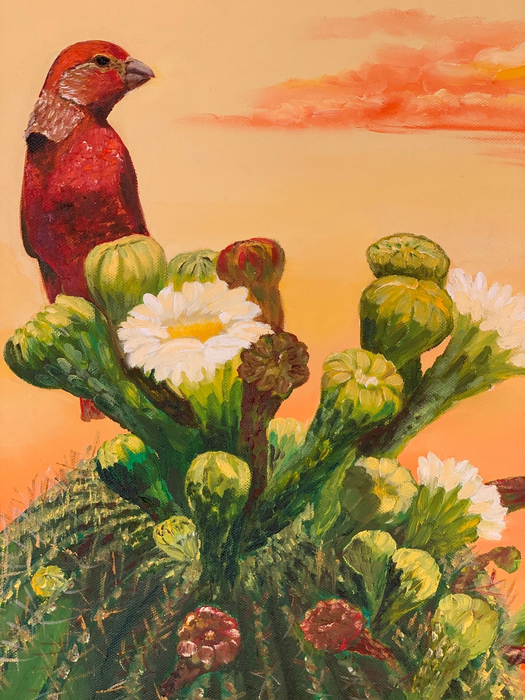 Cactus Oil Painting Saguaro Cactus Arizona Desert Dinning Room Art - Etsy