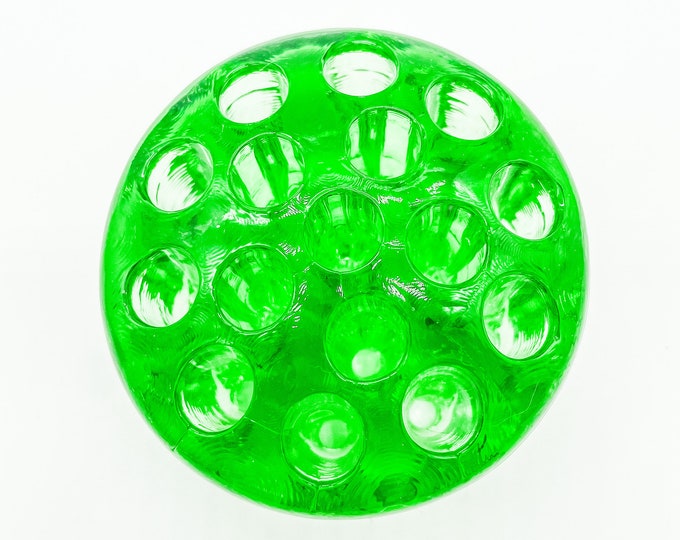 Uranium Glass Flower Frog - Etsy