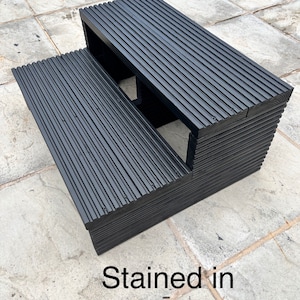 2 Tier / Rise Steps for Garden Decking / Hot Tub / Tanalised Wood / Spa ...