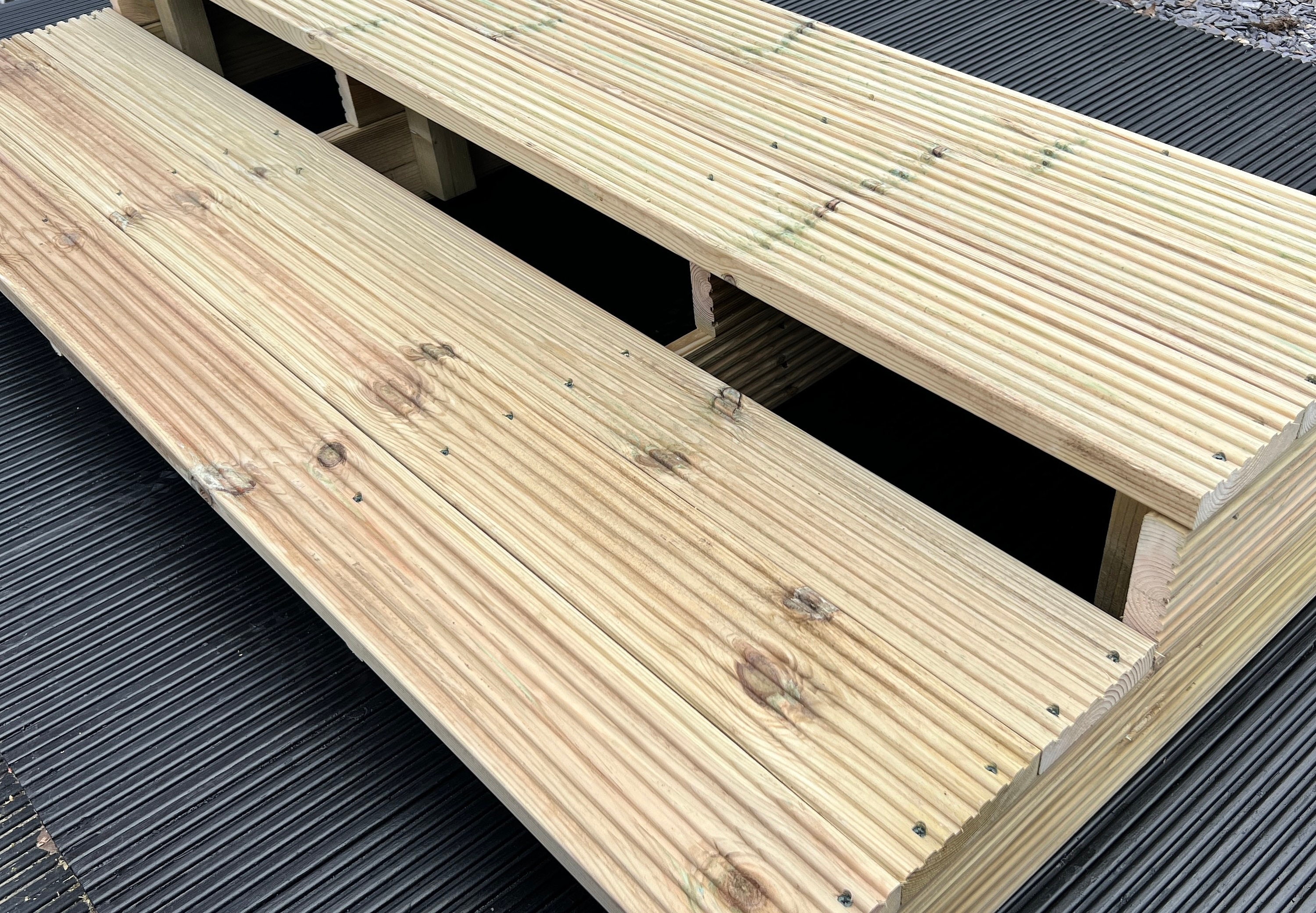 2 Tier Steps Open Fronted 36cm Depth per Step / Garden / Patio ...