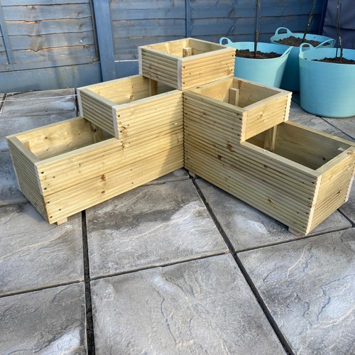 Extra Large 4 Tier Corner Garden Planter Decking Boards - Etsy UK