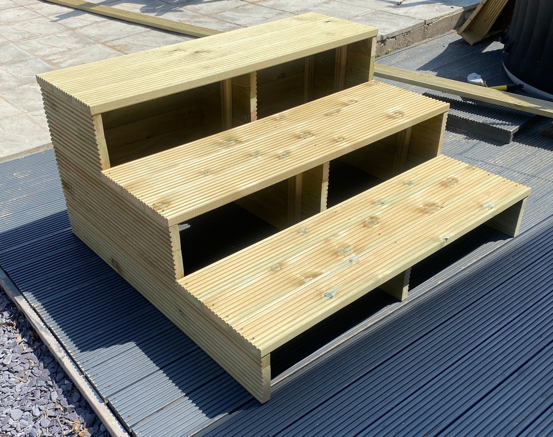 Decking 3 Tier Steps - Hot Tub / Spa / Garden Room - Etsy