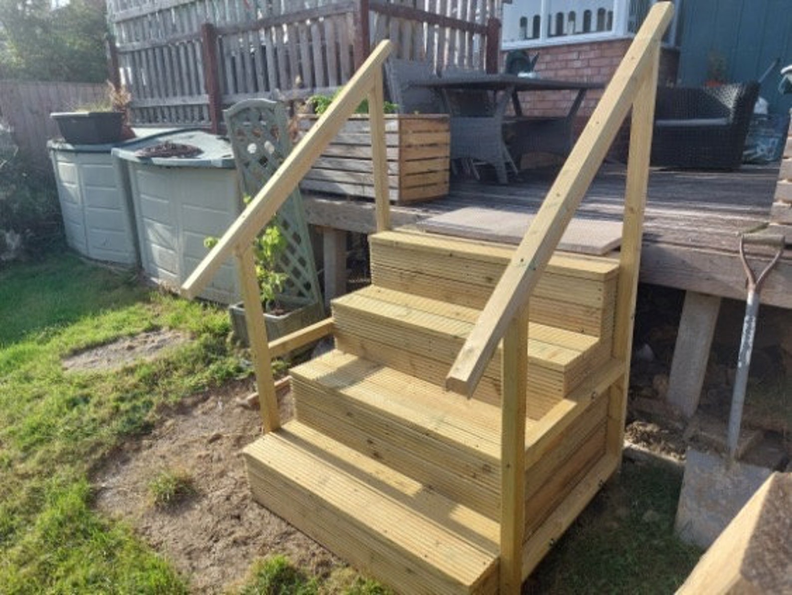 3 Tier / Rise Hot Tub / Spa Garden Access Steps Decking Boards Wooden ...