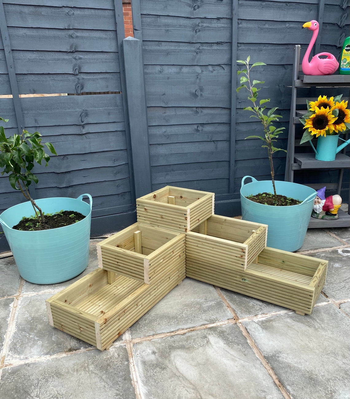 Corner Garden planter decking boards trough | Etsy