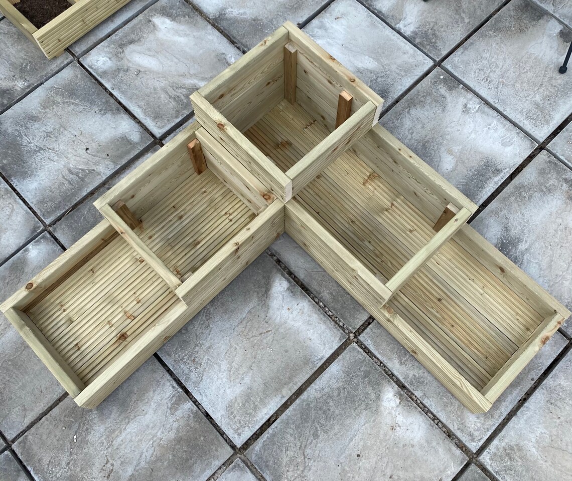 Extra Large 3 tiered corner planter all decking boards | Etsy