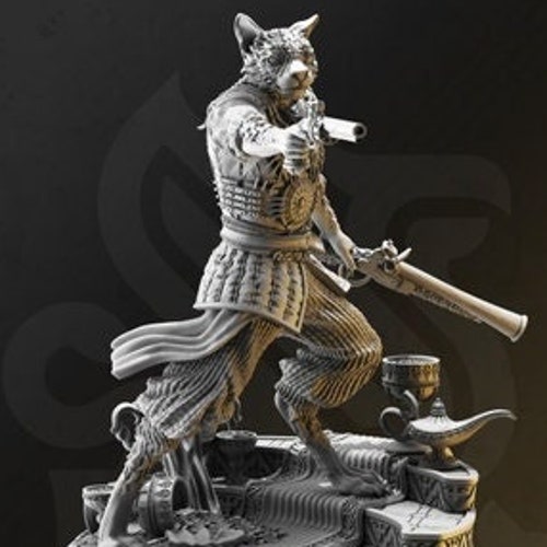 Dnd Catfolk Tabaxi Monk Unpainted Miniature - Etsy