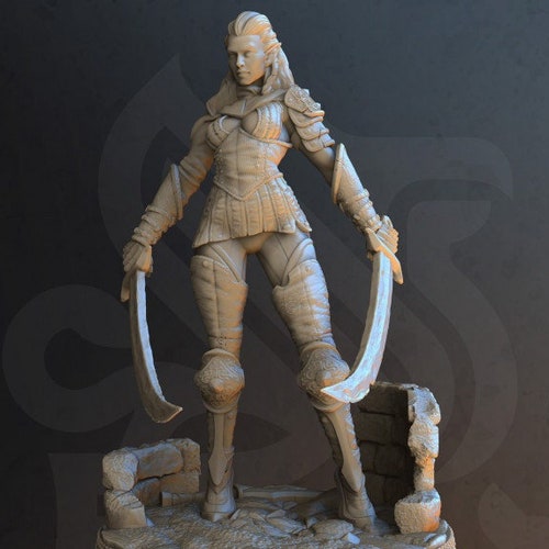 Dnd Female Rogue Fighter Unpainted Miniature - Etsy