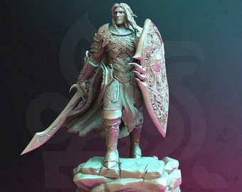 Elf Paladin Mini for Dnd Miniatures Fighter Mini Dnd Warrior Dnd Mini ...