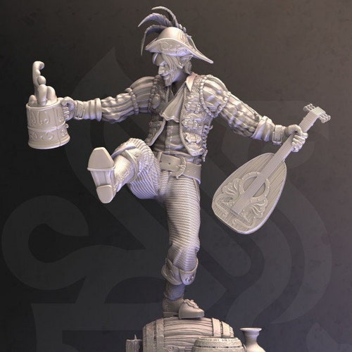 Dnd Half Elf Bard Unpainted Miniature - Etsy