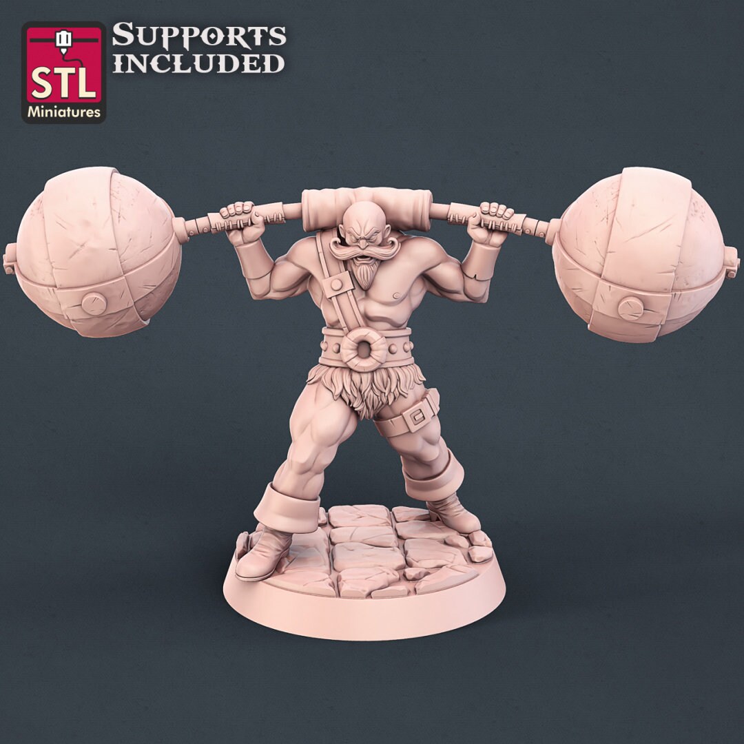 Dnd Human Carnival Strongman Unpainted Miniature - Etsy