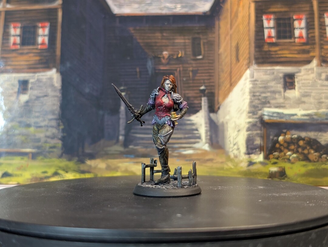 Dnd Pathfinder TTRPG Female Human Fighter Paladin Painted Miniature B ...