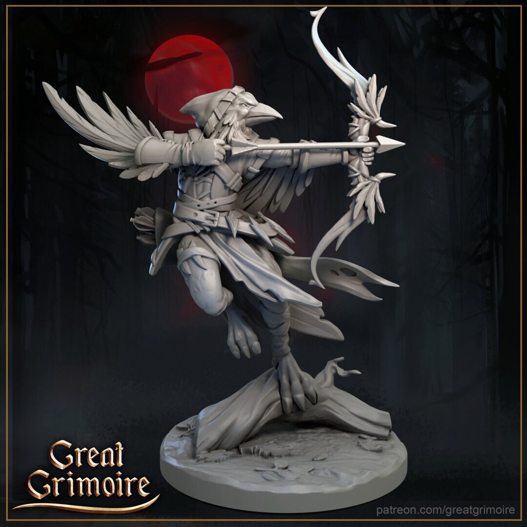 Dnd Aarakocra Fighter/ranger | Birdfolk Unpainted Miniature - Etsy