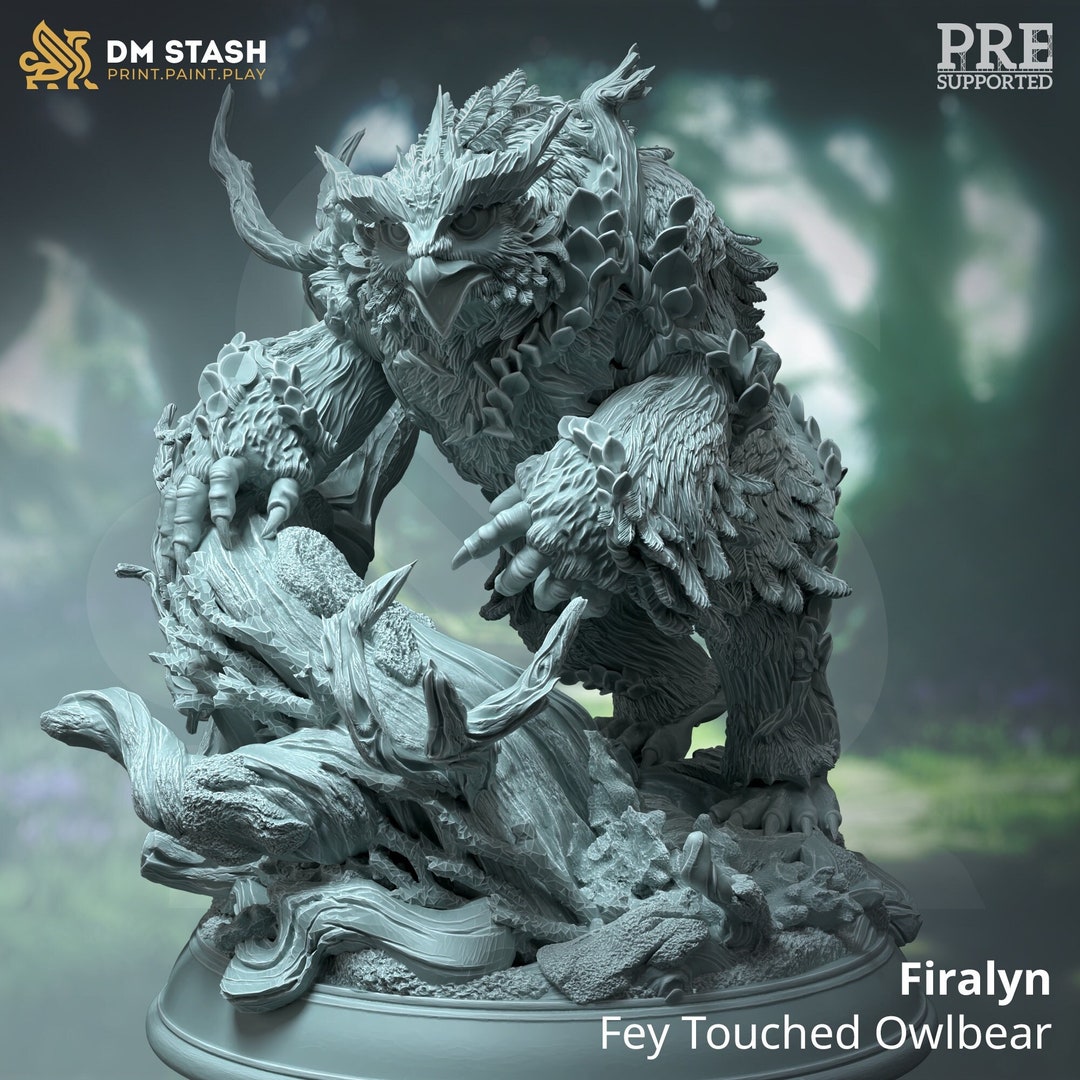 Dnd Firalyn the Fey Touched Owlbear | Fey Touched Monster Unpainted ...