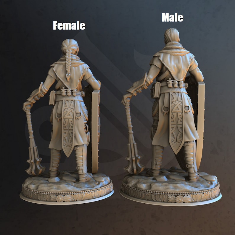 Dnd Male and Female Elf Cleric Arkeus and Arkina Unpainted Miniature ...