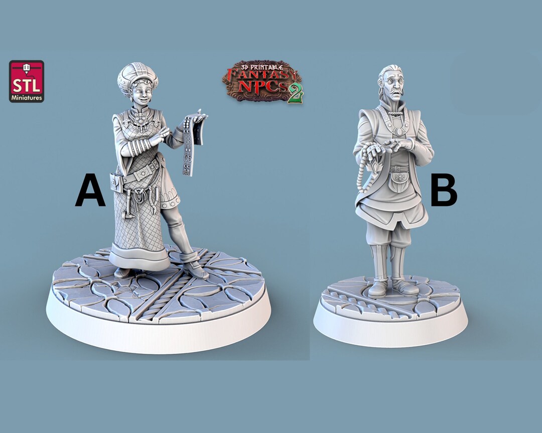 Dnd Male and Female Jewelers NPC Unpainted Miniature - Etsy