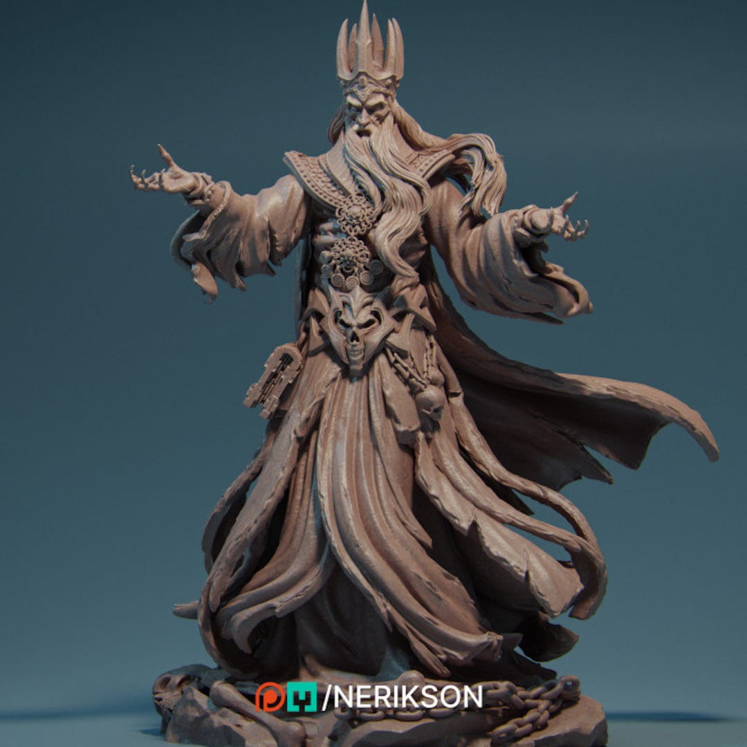 Dnd - TTRPG - Pathfinder Undead Evil Mage | Frost King Unpainted ...