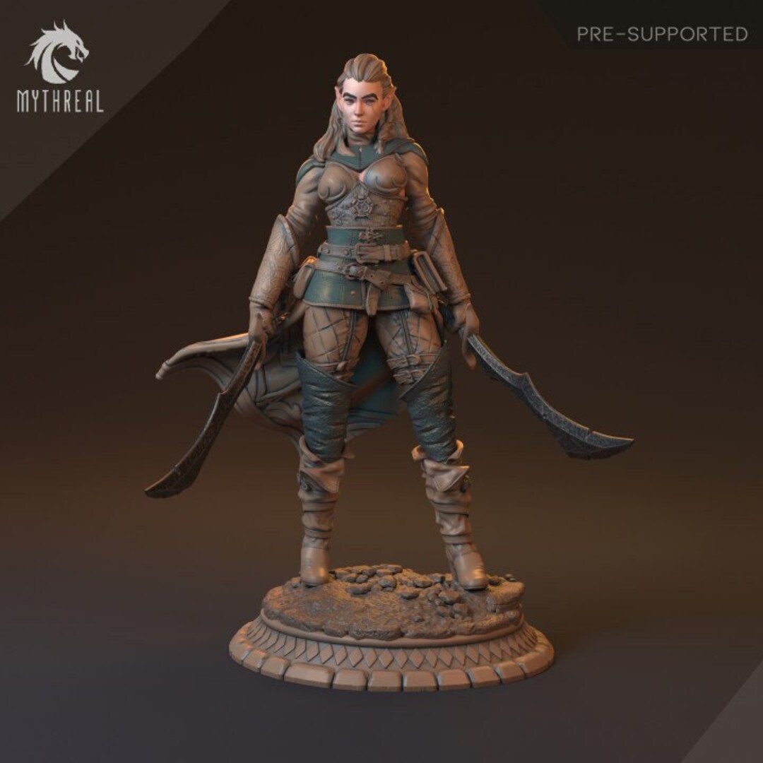 Dnd | Pathfinder | TTRPG Female Elf Rogue | Fighter | Ranger Unpainted ...