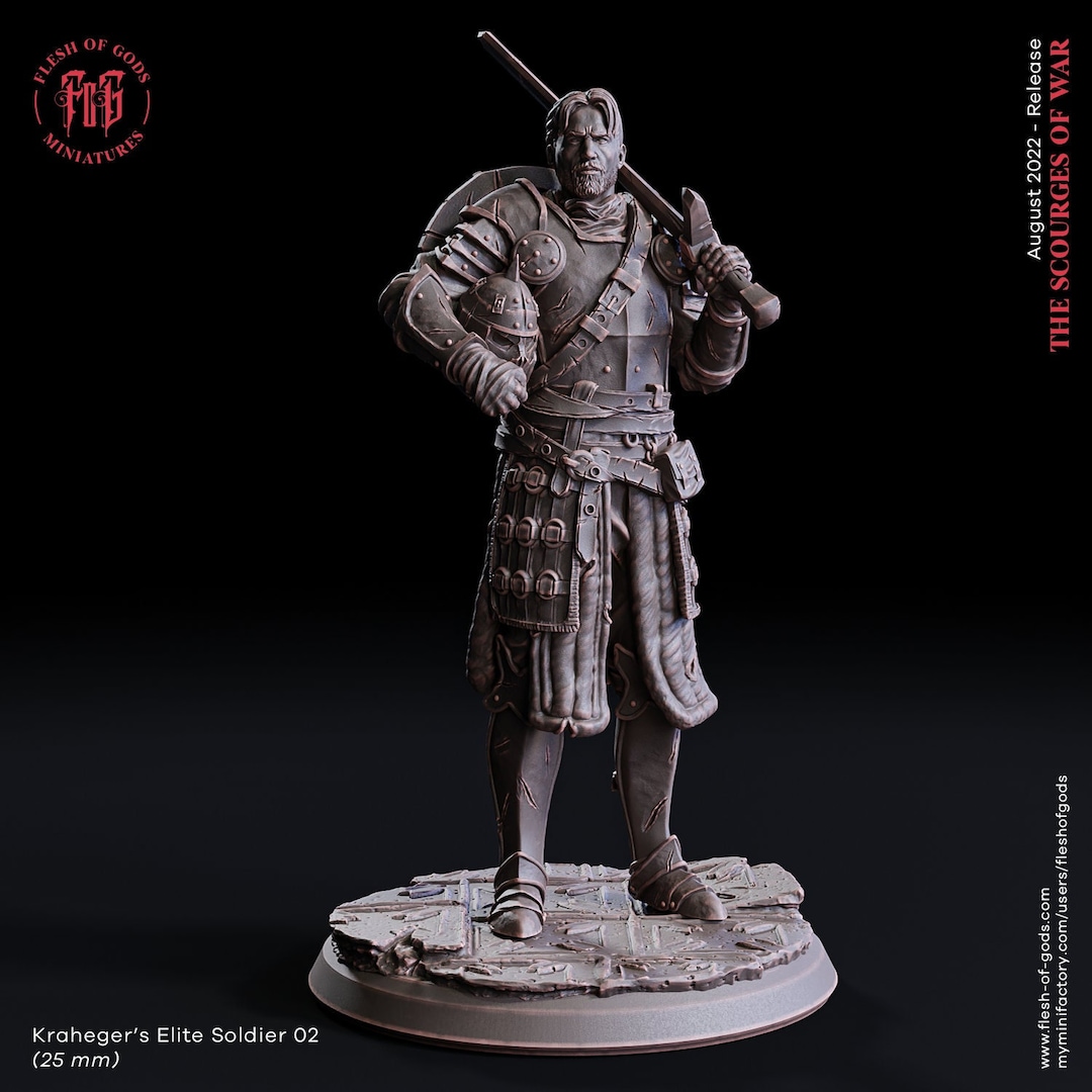Dnd Human Fighter - Commander Unpainted Miniature - Etsy