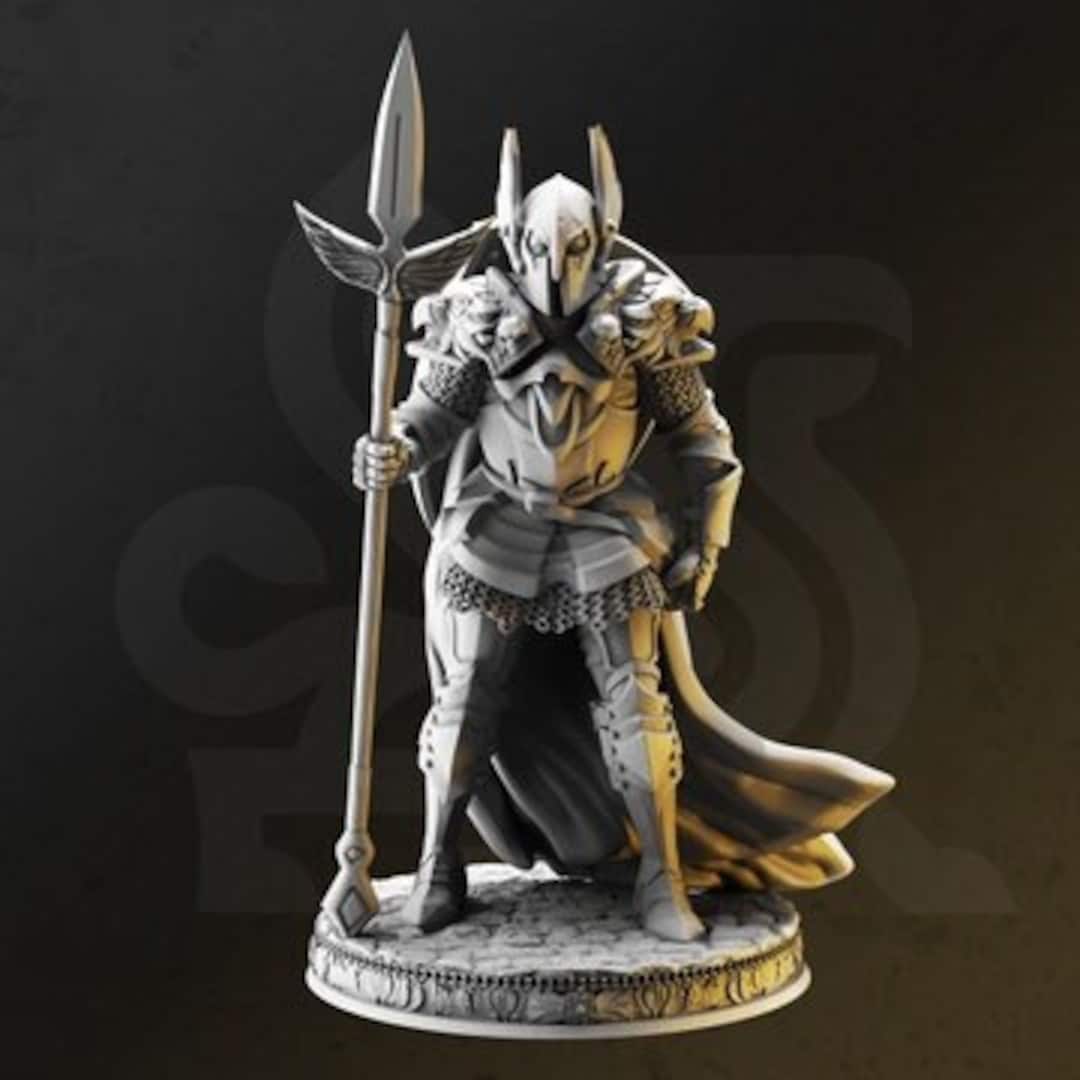 Dnd Polearm Fighter/paladin Unpainted Miniature - Etsy