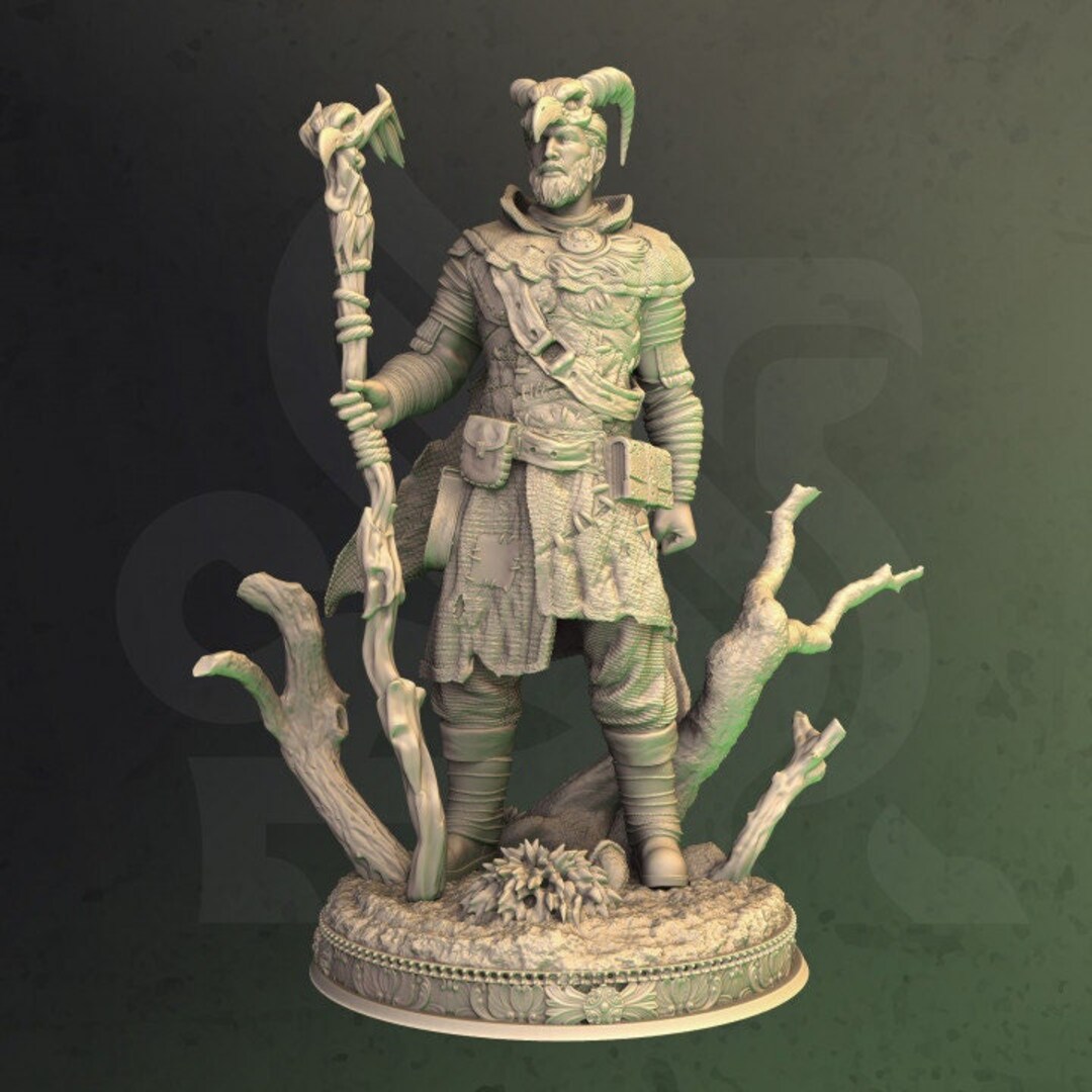 Dnd Male Human Druid - Cleric Unpainted Miniature - Etsy
