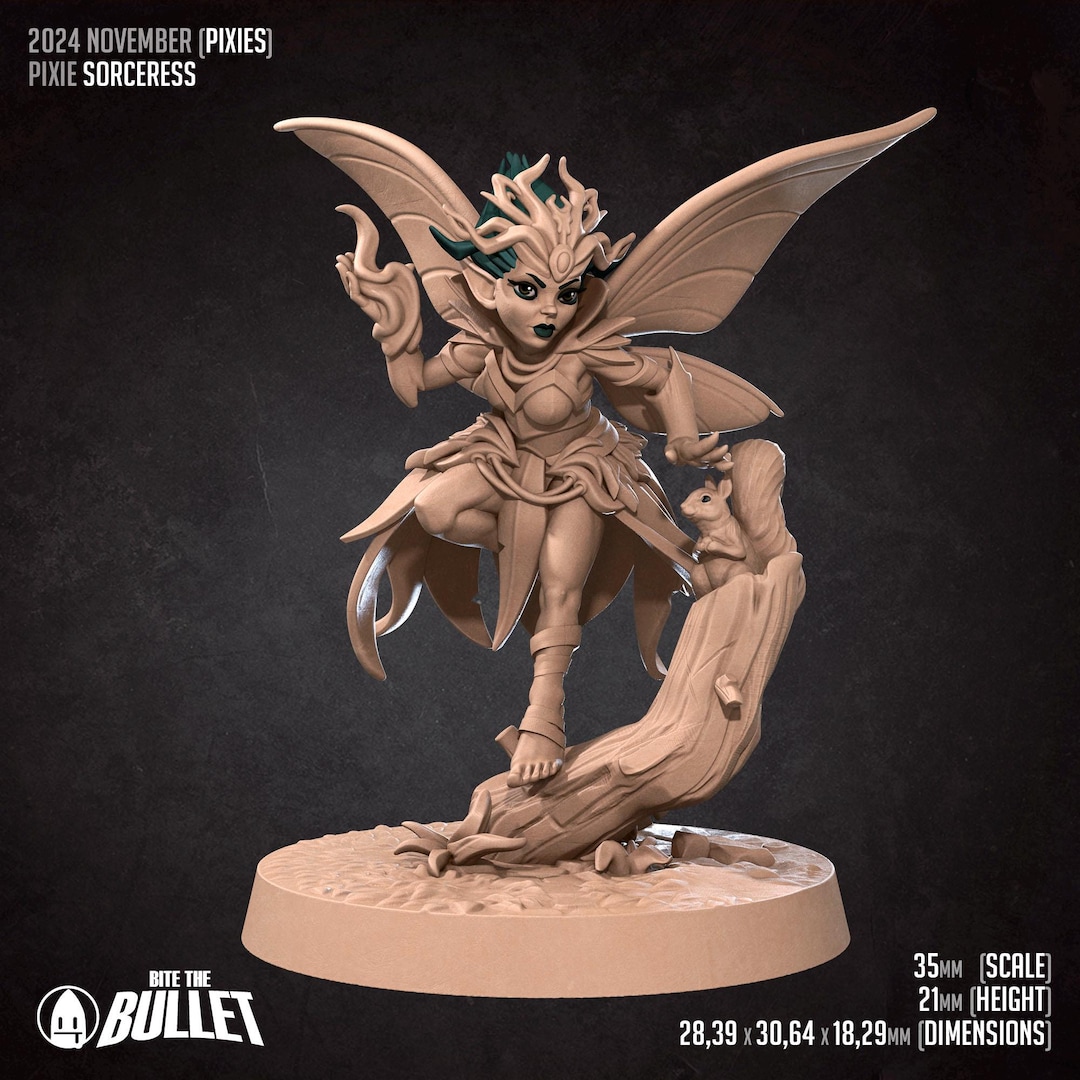 Dnd | Pathfinder | TTRPG Female Pixie Sorcerer | Warlock | Wizard Unpainted Miniature - Etsy