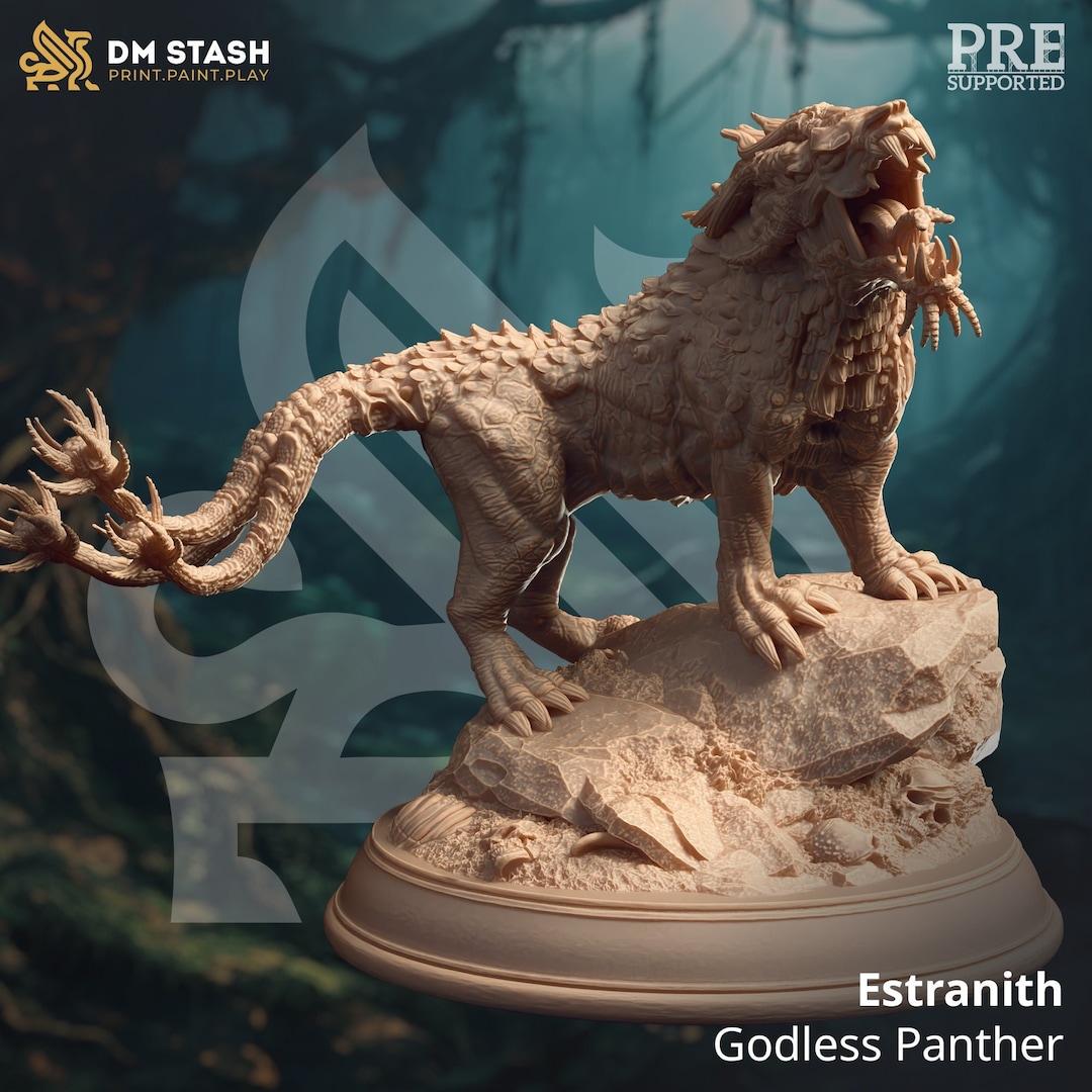 Dnd Estranith Godless Panther Familiar Beast Unpainted - Etsy