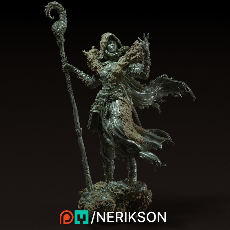 Dnd - TTRPG - Pathfinder Female Fathomless Warlock Unpainted Miniature ...