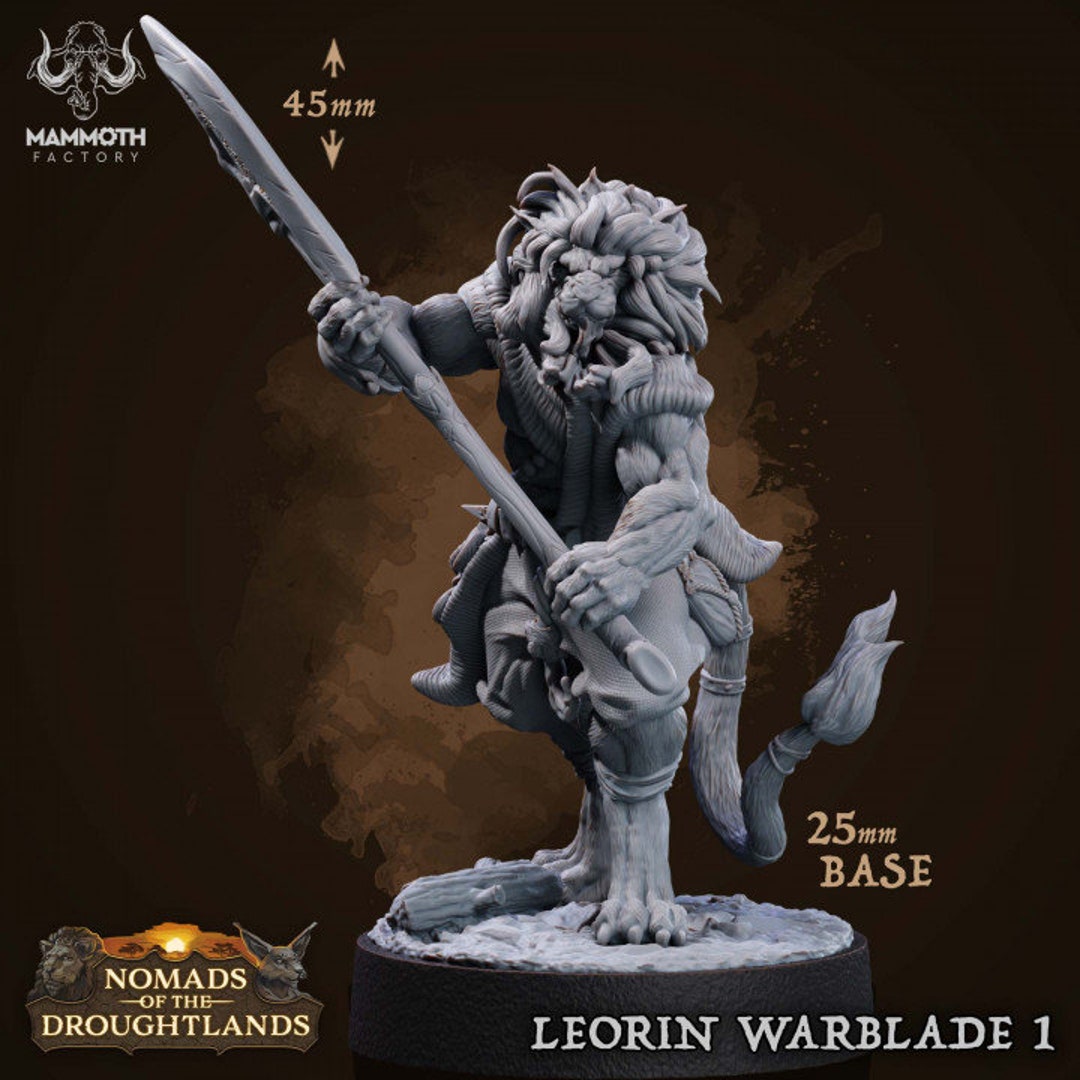 Dnd Male Leonin Barbarian in 4 Different Poses Unpainted Miniature - Etsy