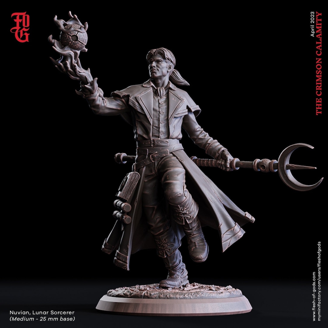 Dnd Nuvian, Lunar Sorcerer | Human Male Sorcerer/wizard/druid/warlock ...