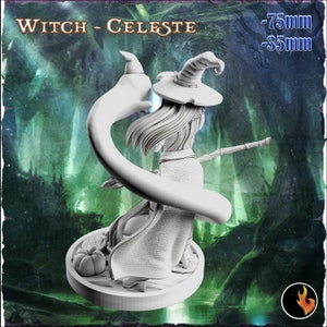 Dnd Celeste - Female Elf Witch | Warlock | Sorcerer Unpainted Miniature ...