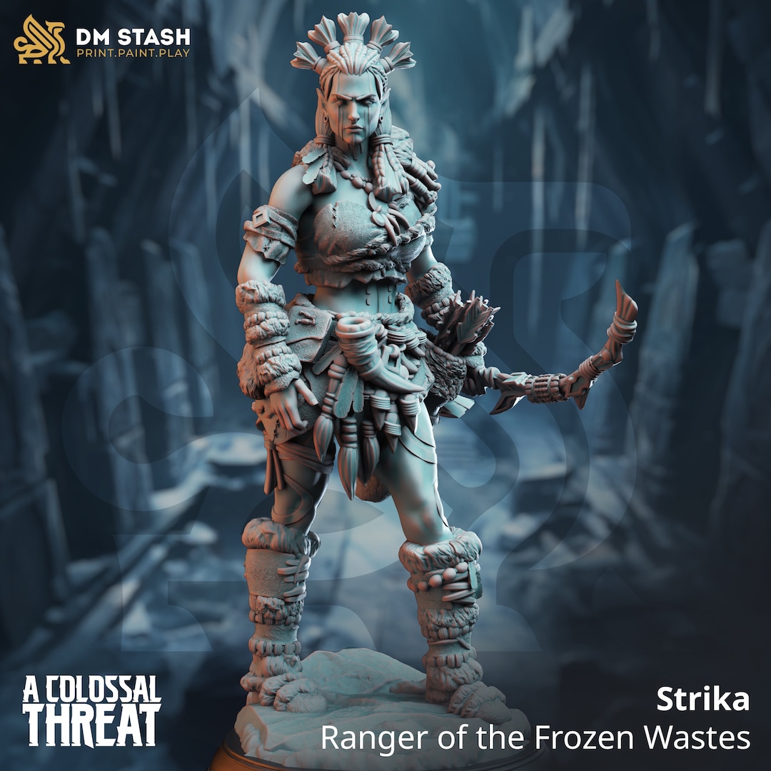 Dnd | Pathfinder | TTRPG Strika - Ranger of the Frozen Wastes Female ...