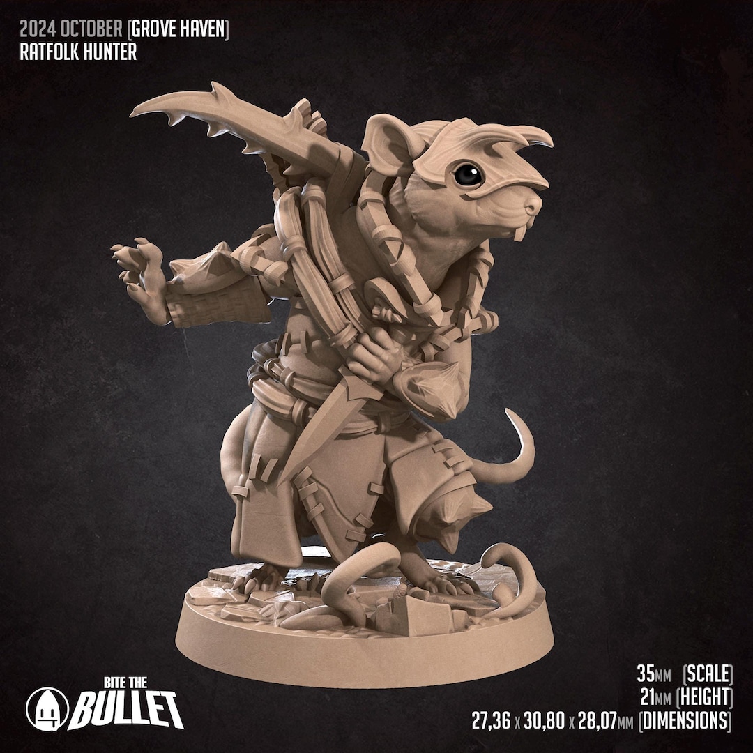 Dnd | Pathfinder | TTRPG Rat Folk Fighter | Rogue | Ranger | Hunter ...
