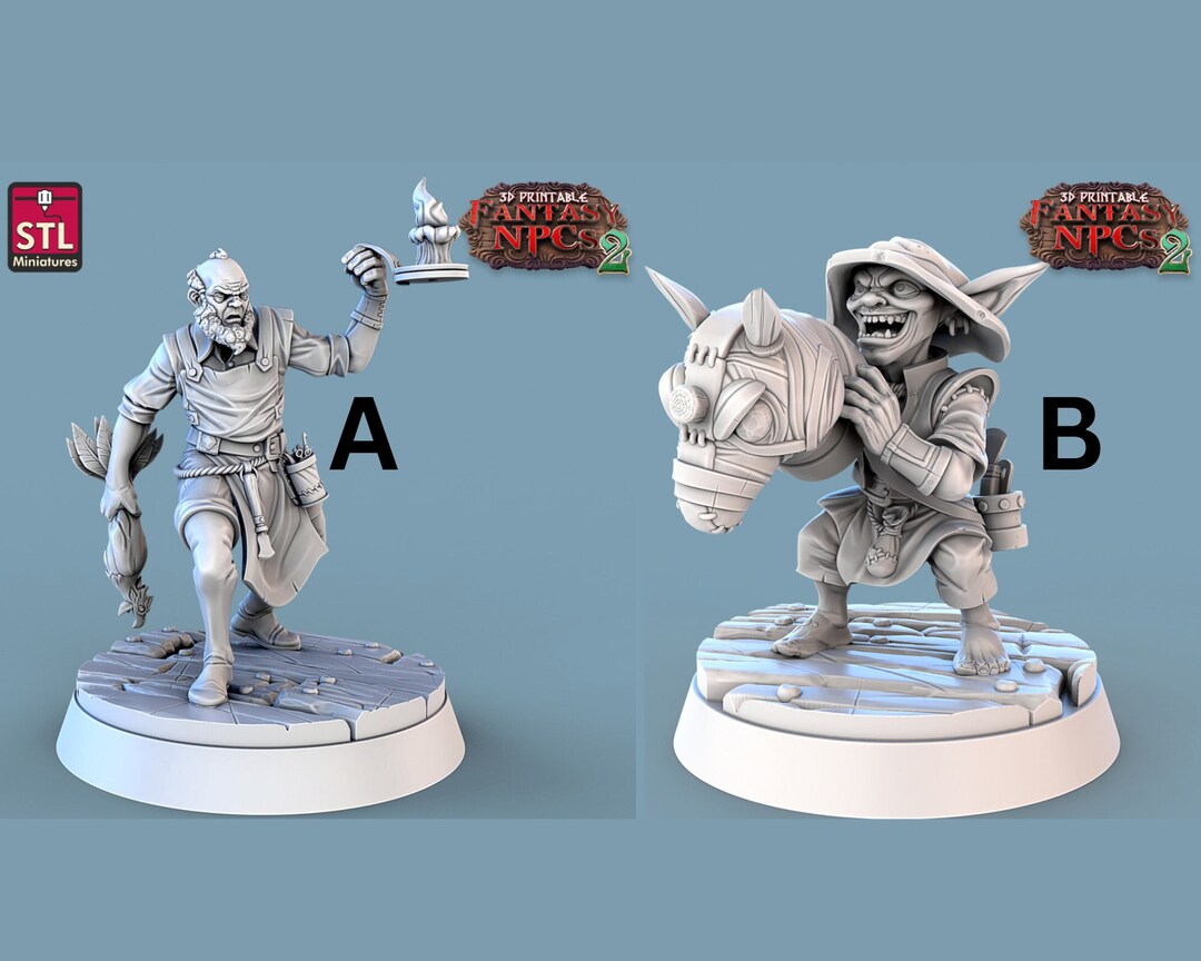 Dnd Male Human and Male Goblin Taxidermist NPC Unpainted Miniature - Etsy