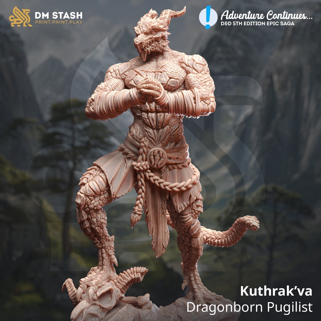Dnd | Pathfinder | TTRPG Kuthrak’va - Male Dragonborn Pugilist | Monk ...