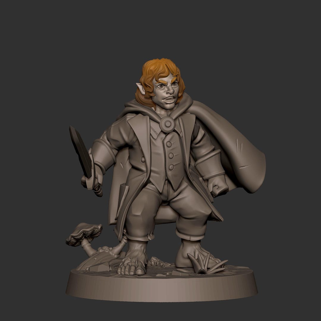 Dnd Pathfinder TTRPG Male Halfling Rogue Fighter Ranger Unpainted ...