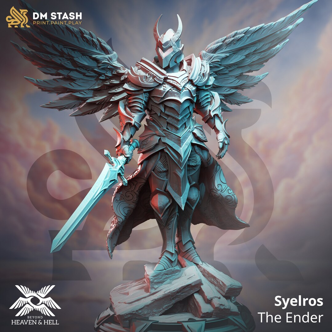 Dnd Syelros - the Ender Aasimar Paladin | Fighter Unpainted Miniature ...