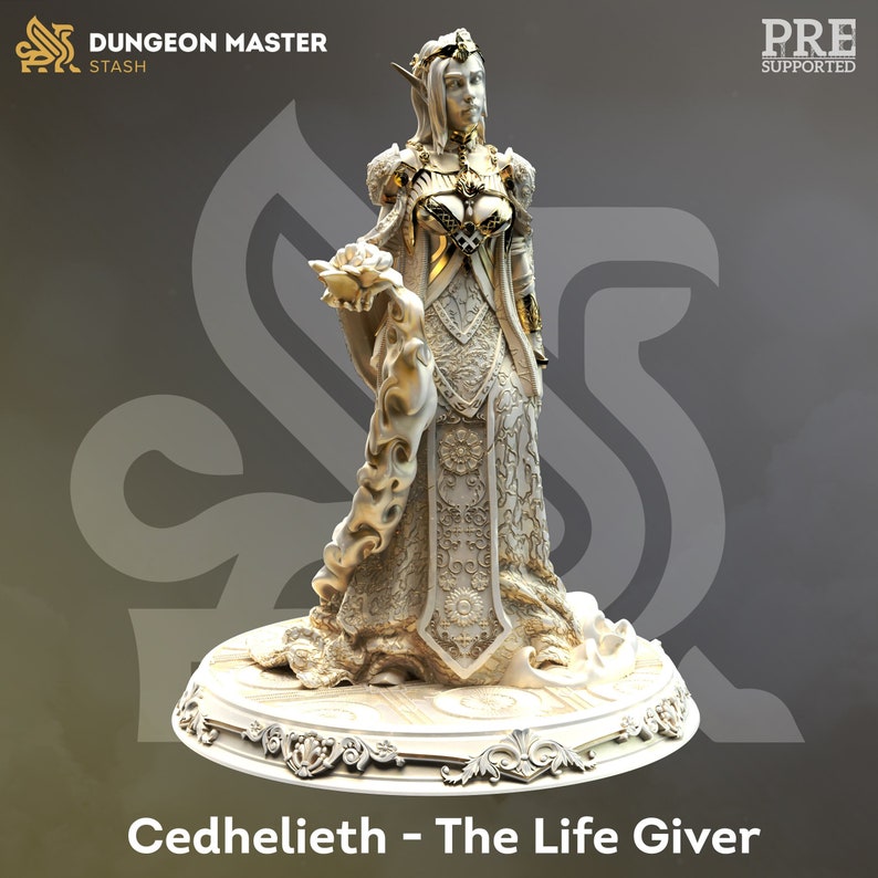 Dnd Female Elf Cleric Unpainted Miniature - Etsy