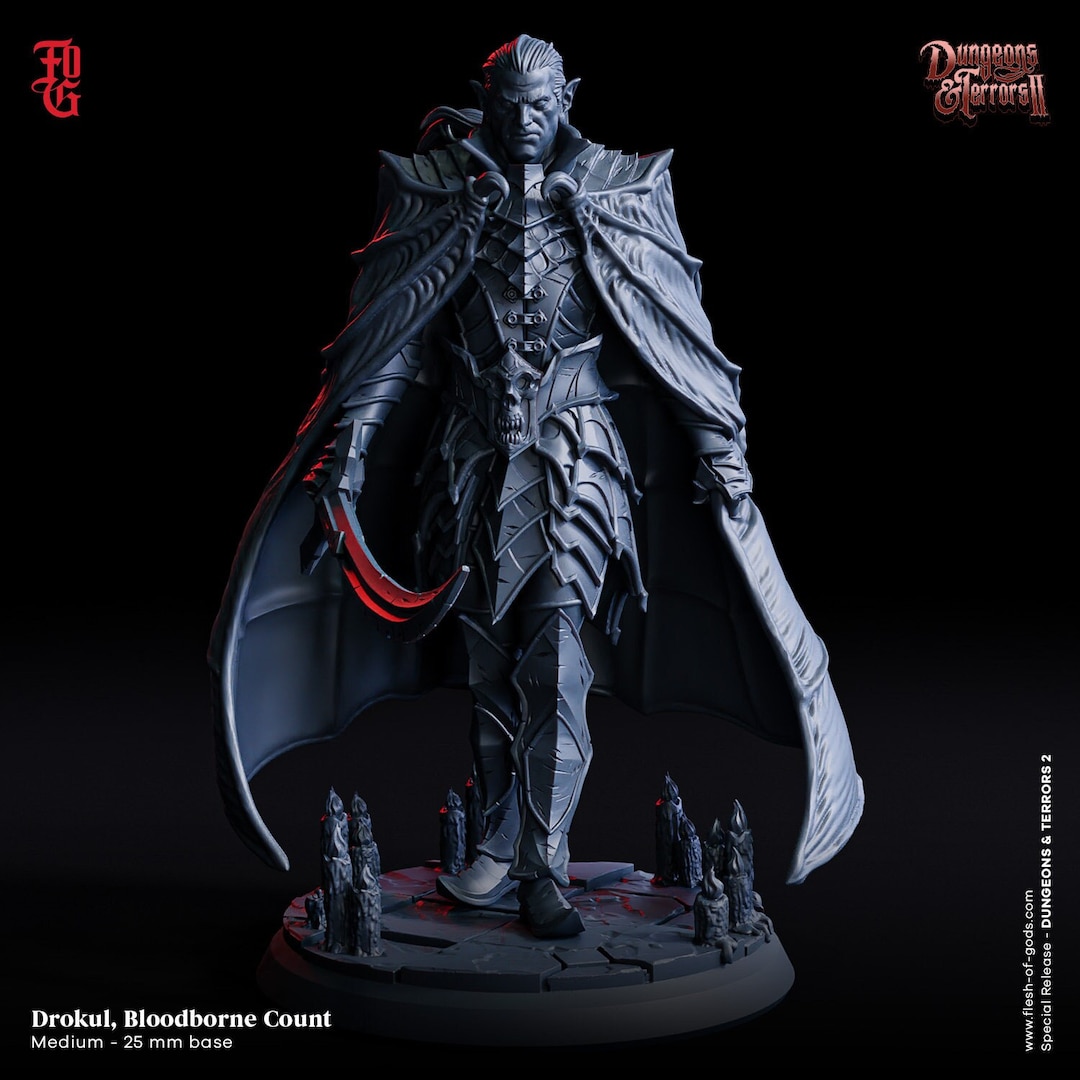Dnd Boss - Drokul, Bloodborne Count | Vampire King Unpainted Miniature ...