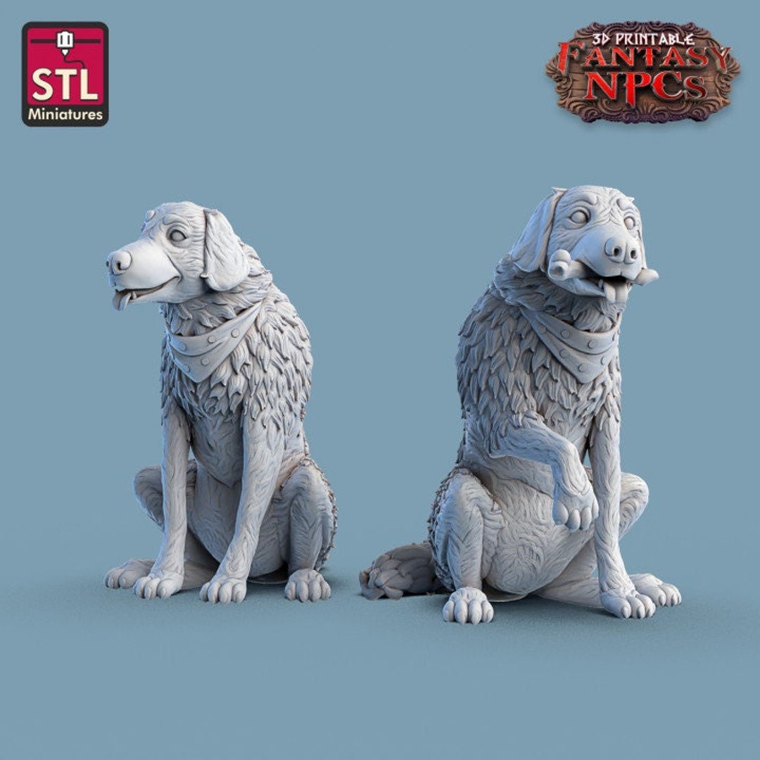 Dnd Farmers Dog Set of 2 Unpainted Miniature - Etsy