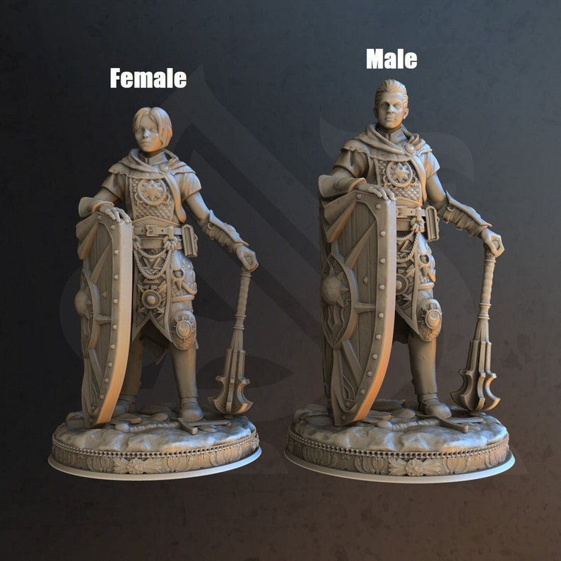 Dnd Male and Female Elf Cleric Arkeus and Arkina Unpainted Miniature ...
