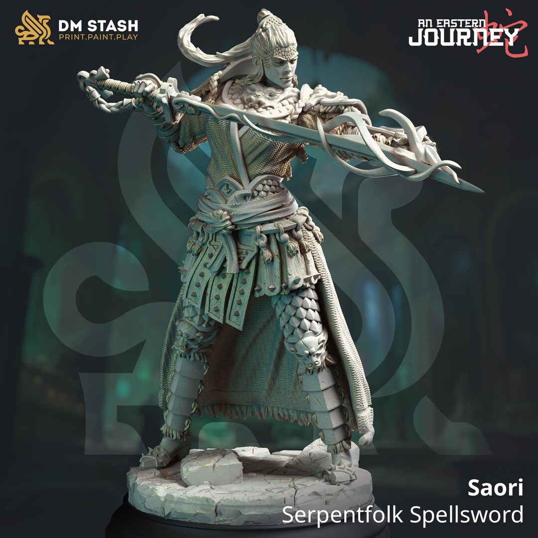 Dnd | Pathfinder | TTRPG - Saori - Serpentfolk Spellsword Female ...