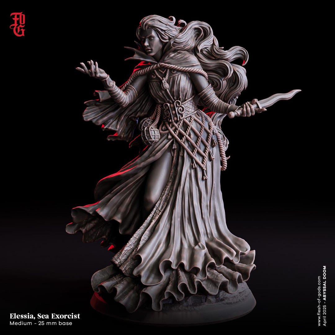 Dnd | Pathfinder | TTRPG Hero - Elessia, Sea Exorcist Female Human ...